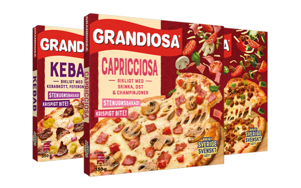 Fryspizza - Färdiga frysta pizzor bakade i stenugn | Grandiosa