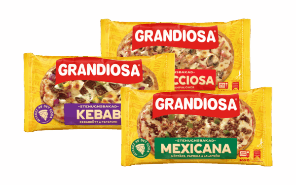 Fryspizza - Färdiga frysta pizzor bakade i stenugn | Grandiosa